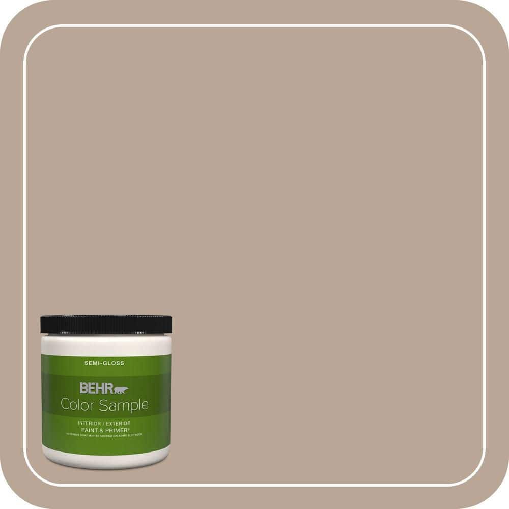 BEHR PREMIUM PLUS 8 oz. #BXC-43 Desert Sandstorm Semi-Gloss Interior ...