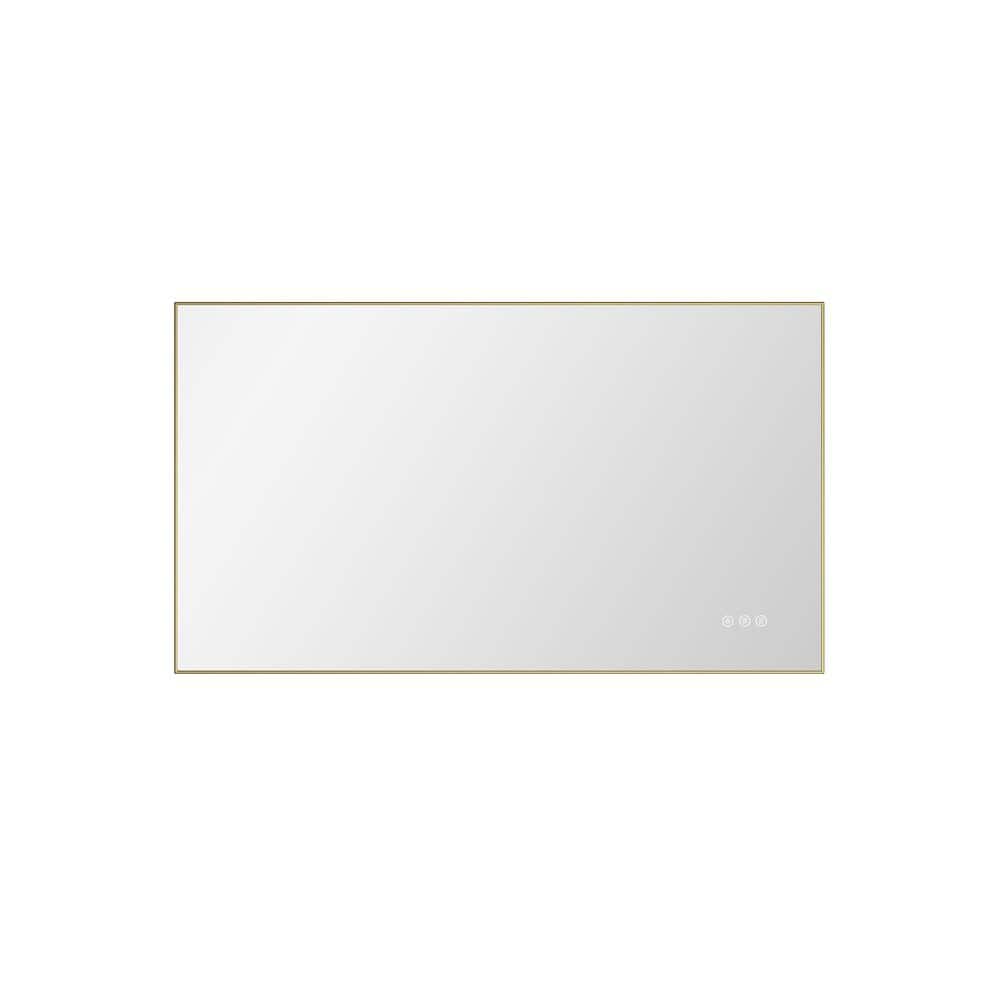 FUNKOL 42 in. L x 24 in. W Framed Rectangular LED Bathroom Wall Mounted ...