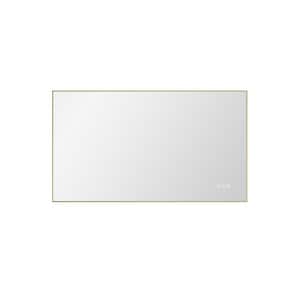 FUNKOL 42 in. H x 24 in. W Framed Rectangular LED Bathroom Wall Mount Vanity Mirror with ...