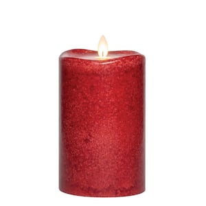 SULLIVANS 5 in. Red Smooth LED Pillar Candle MGT814305RD00 - The Home Depot