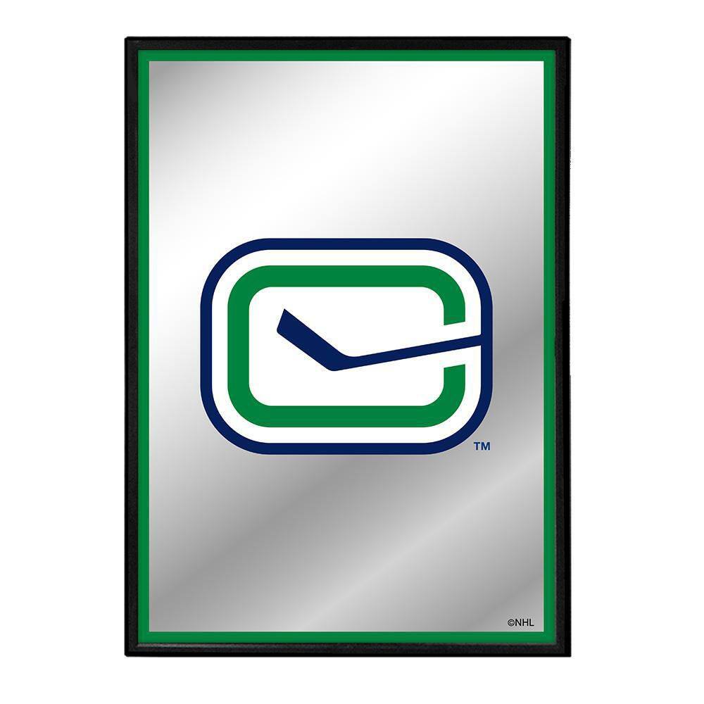 The Fan-Brand 19 in. X 28 in. Vancouver Canucks Logo Framed Mirrored ...