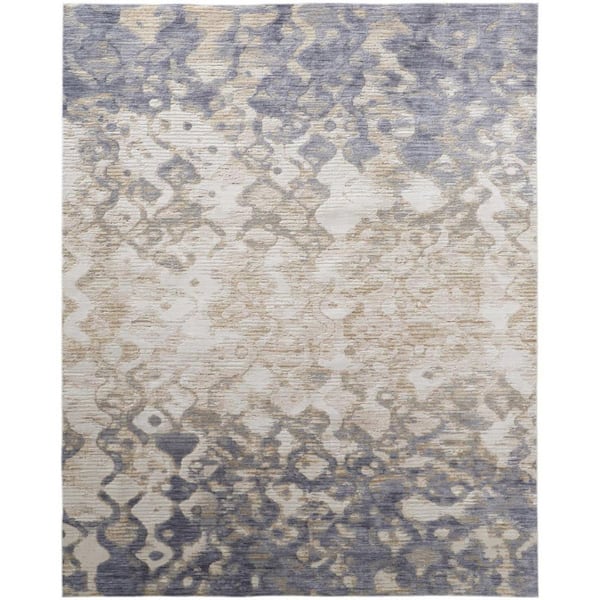 HomeRoots 3 ft. x 5 ft. Ivory, Tan, Blue Ombre Area Rug 2000567312 ...