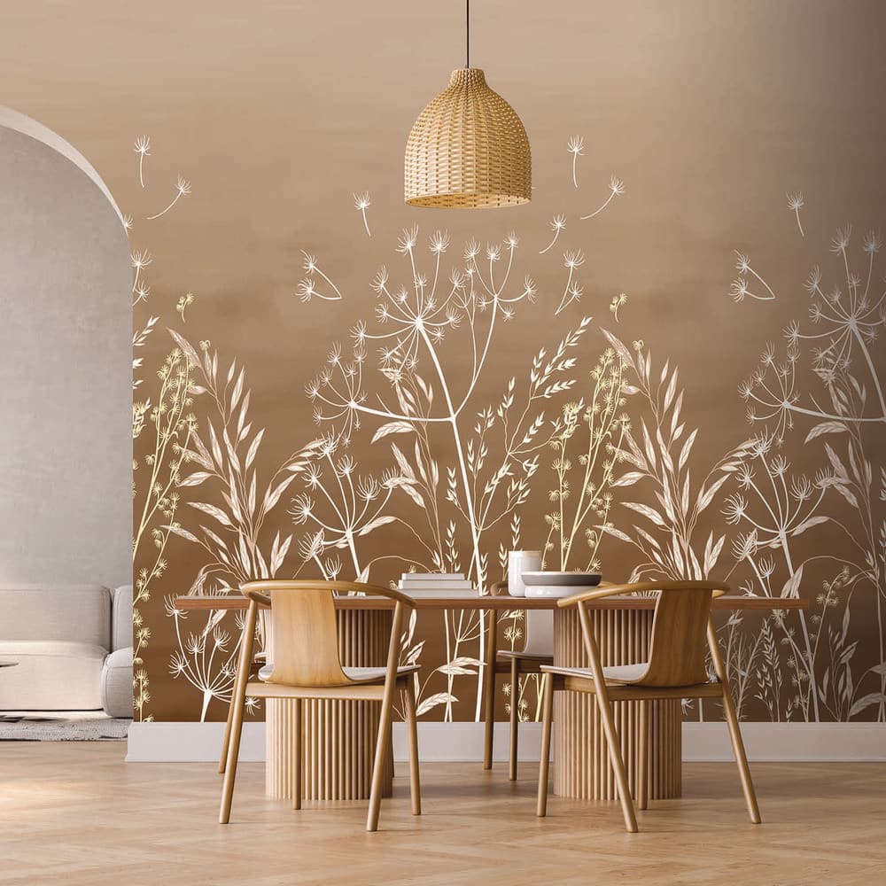 Veer Decor Dandelion Drift Brown Wall Mural 8253-BE3 - The Home Depot
