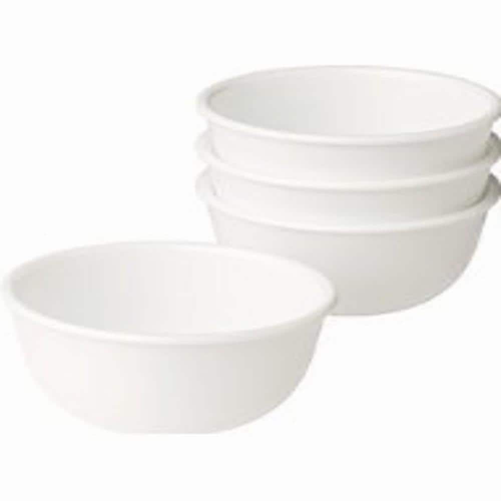 Corelle 12 fl. oz. White Glass Rice Bowl Winter Frost 1117150 - The ...