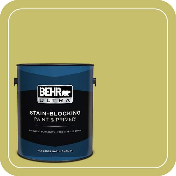 BEHR ULTRA 1 gal. #P350-5 Go Go Lime Satin Enamel Exterior Paint ...