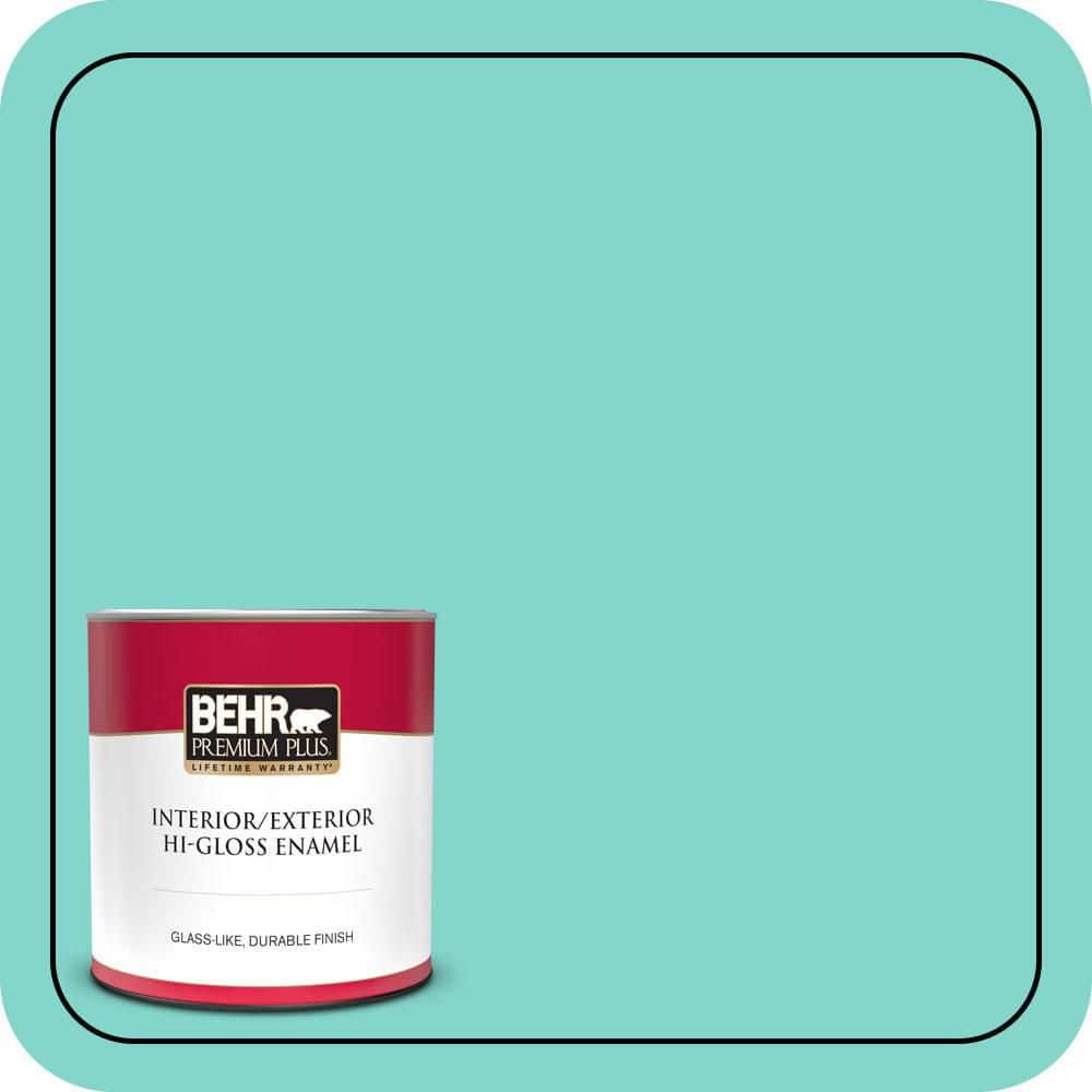 BEHR PREMIUM PLUS 1 qt. #HDC-MD-09 Island Oasis Hi-Gloss Enamel ...