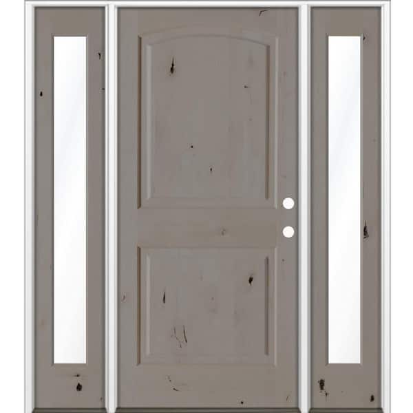 Krosswood Doors 58 in. x 80 in. Knotty Alder 2 Panel Left-Hand/Inswing ...