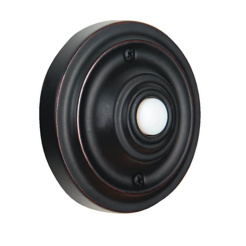 CRAFTMADE Wired Surface Mount Oiled Bronze Gilded Finish Doorbell Push ...