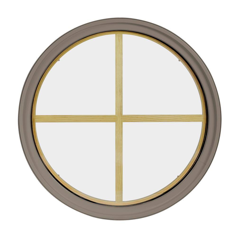 FrontLine 18 in. x 18 in. Round Sandstone 4-9/16 in. Jamb 4-Lite Grille ...