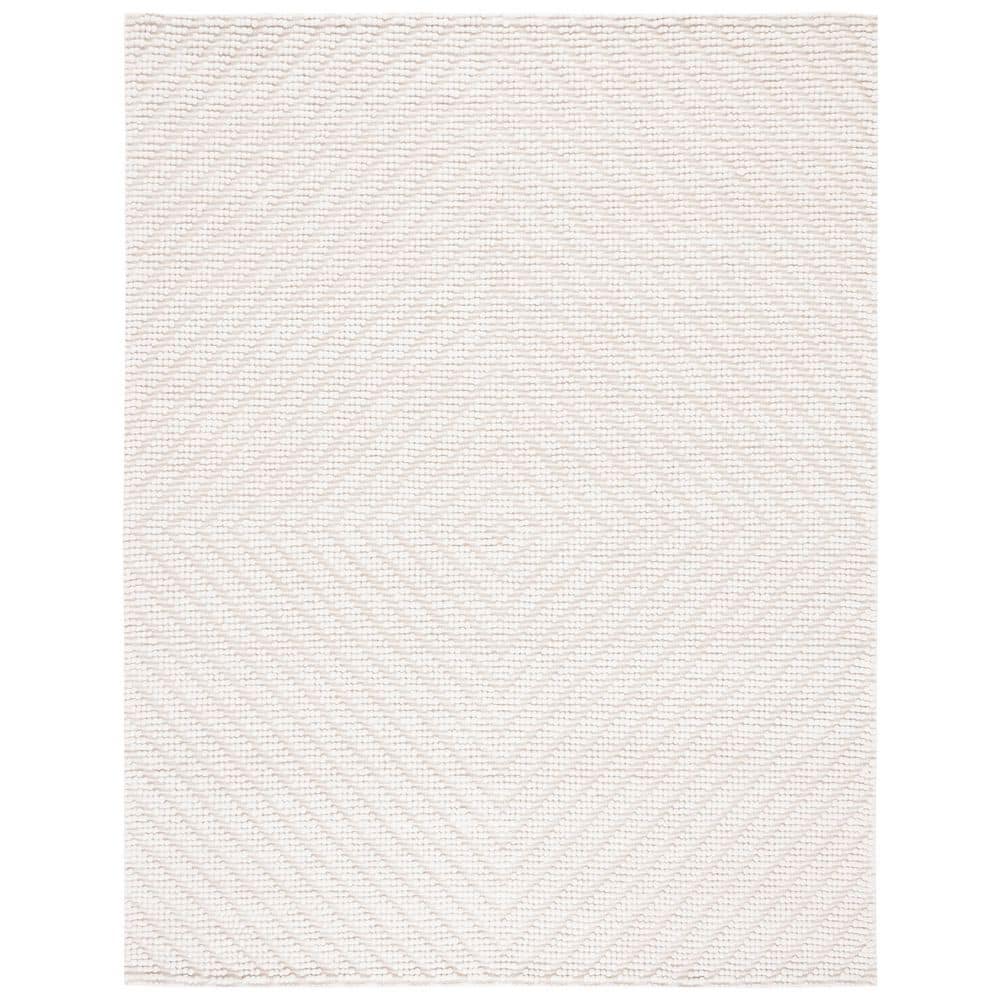 SAFAVIEH Natura 9 ft. x 12 ft. Ivory Diamond High-Low Area Rug NAT276A ...