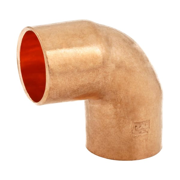 Everbilt 1/2 in. Copper Pressure 90-degree Cup x Cup Elbow Fitting (10-Pack) W 01622P10EB - The ...