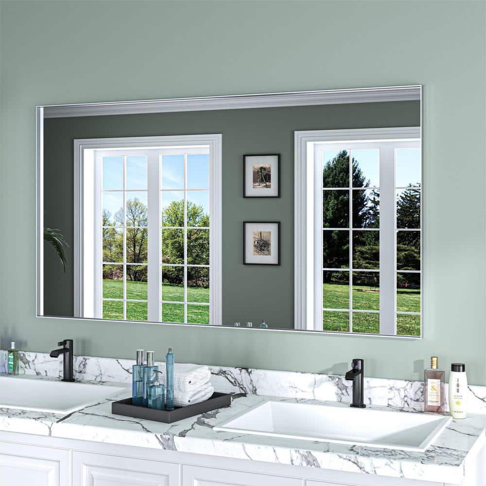 Reviews for ORGANNICE 55 in. W x 30 in. H Silver Aluminum Rectangle ...