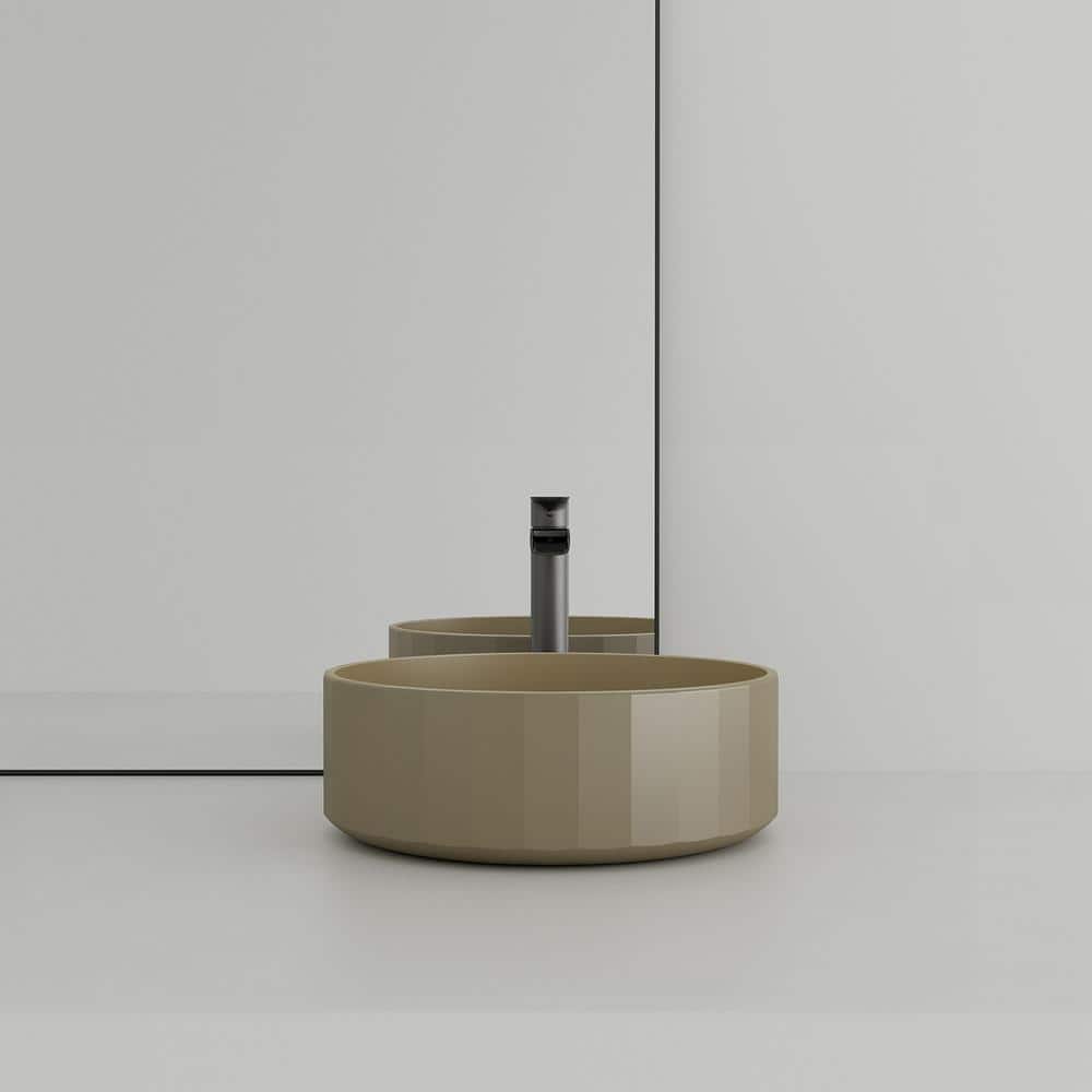 CASAINC Concrete Stripes Design Round Bathroom Vessel Sink Art Basin in ...