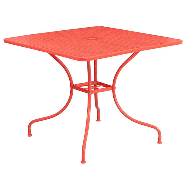 Carnegy Avenue Coral Square Metal Outdoor Bistro Table CGA-XU-178177-CO ...