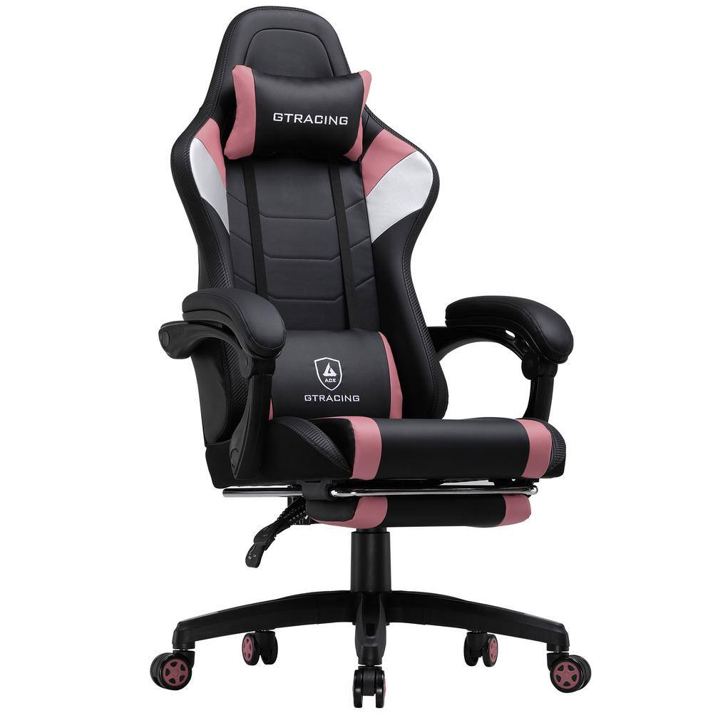 Lucklife Faux Leather Computer Gaming Chair with Footrest Ergonomic ...