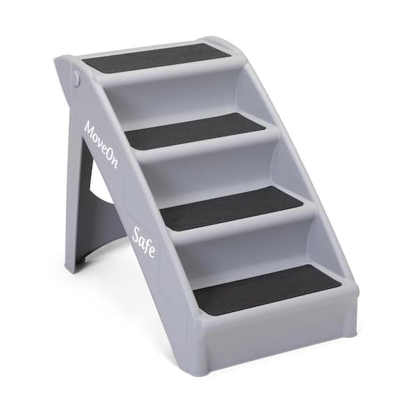 COZIWOW 4-Step Foldable Dog Stairs Pet Steps with Non-Slip Pads ...