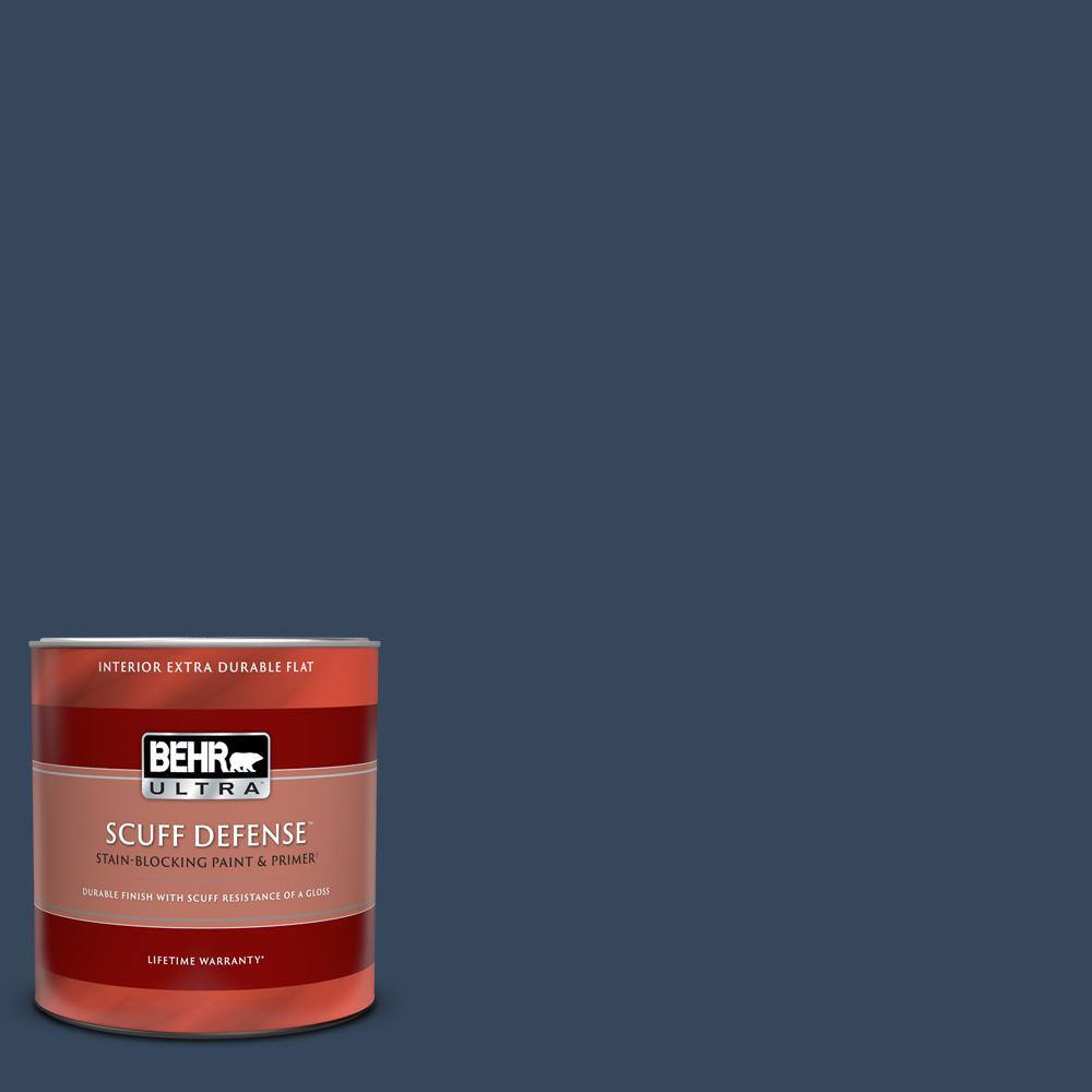 BEHR ULTRA 1 qt. #MQ5-54 Compass Blue Extra Durable Flat Interior Paint ...