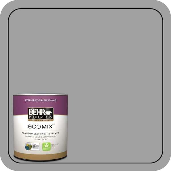 BEHR PREMIUM PLUS 1 qt. #PPU26-06 Elemental Gray Eggshell Enamel EcoMix ...