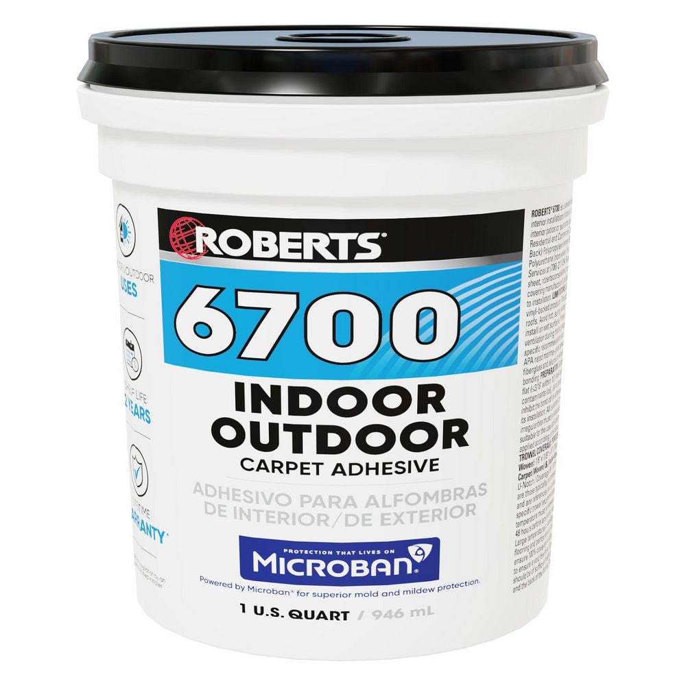 ROBERTS Creamy Tan 1 Quart. Indoor/Outdoor Carpet Floor Adhesive 6700-0 ...