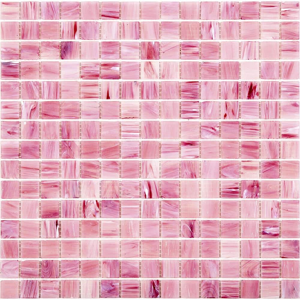 Apollo Tile Celestial Glossy Light Red 12 in. x 12 in. Glass Mosaic ...