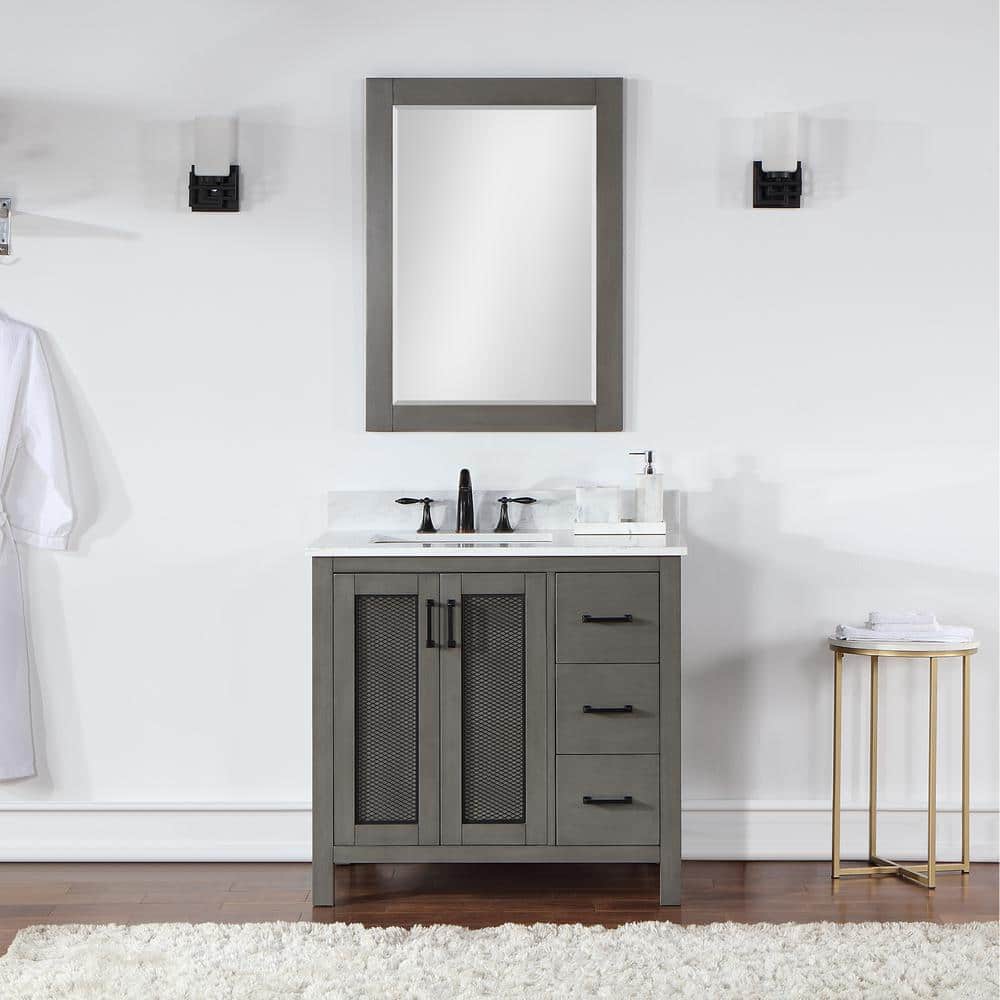 Altair Ivy 27.2 in. W x 36 in. H Rectangular Wood Framed Wall Bathroom ...