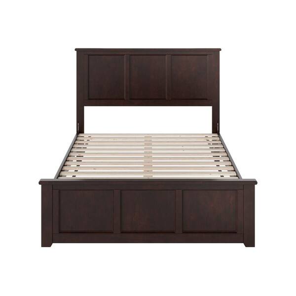 AFI Charlotte Espresso Black Solid Wood Frame Full Low Profile Platform ...
