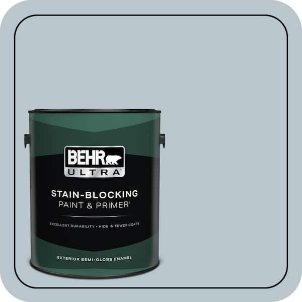 BEHR ULTRA 1 gal. #N480-2 Flowing Breeze Semi-Gloss Enamel Exterior ...