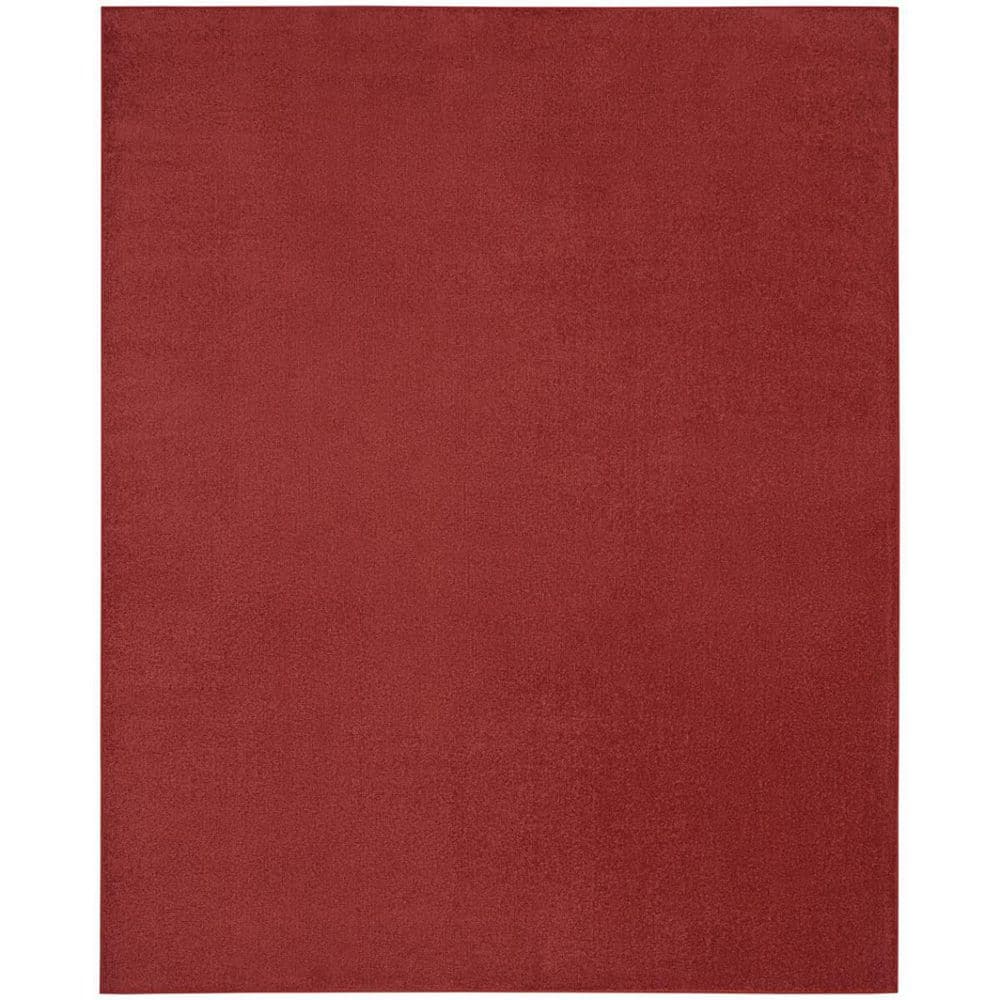 HomeRoots Brick Red 9 ft. x 12 ft. Woven Polypropylene Rectangle Indoor ...