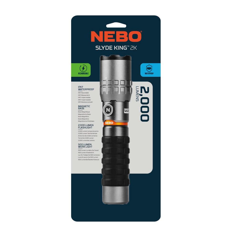NEBO SLYDE KING 2000 Lumens Rechargeable LED Flashlight NEB-WLT-0039 ...