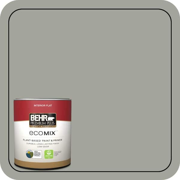 BEHR PREMIUM PLUS 1 qt. #N380-4 Strong Winds Flat EcoMix Plant-Based ...