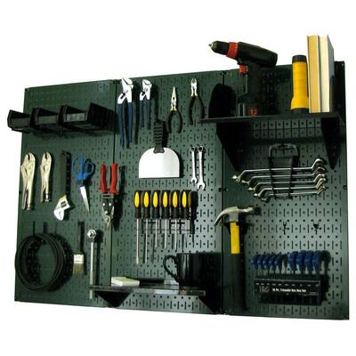 Wall Control 32 in. x 48 in. Metal Pegboard Standard Tool Storage Kit ...