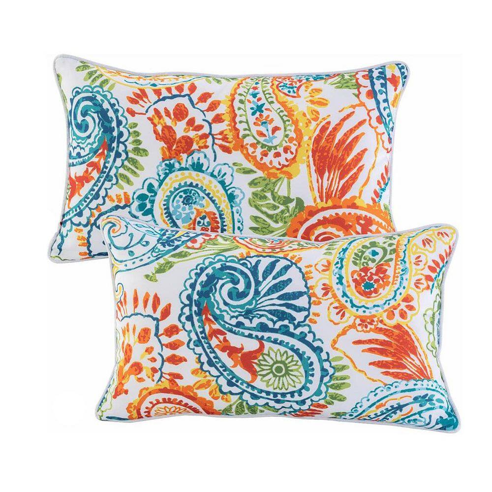 12 in. x 20 in. Fade Resistant Outdoor Waterproof Lumbar Pillow with ...