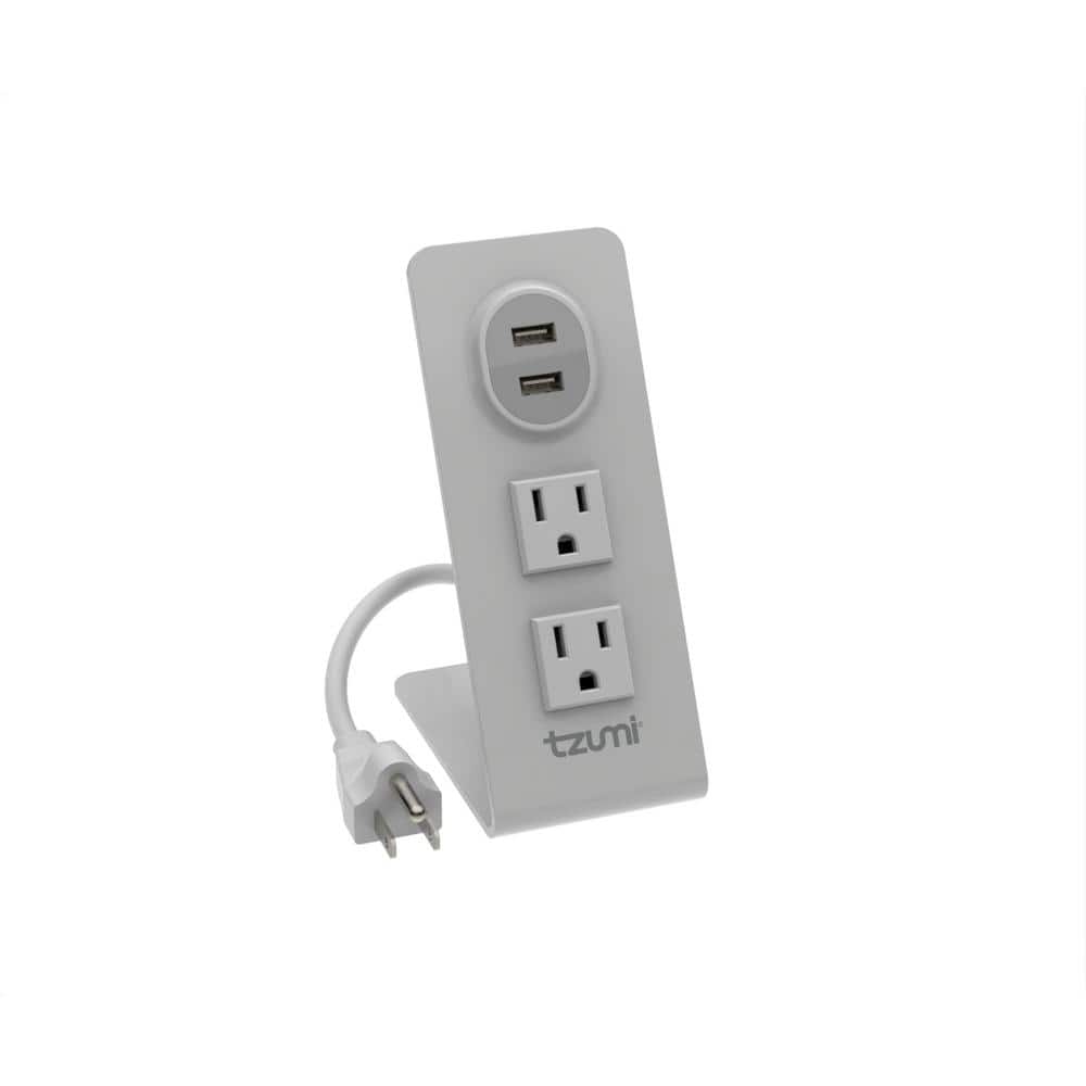 Tzumi Power Stand 2-Outlet Multi-Port Surge Protector 8448HD - The Home ...