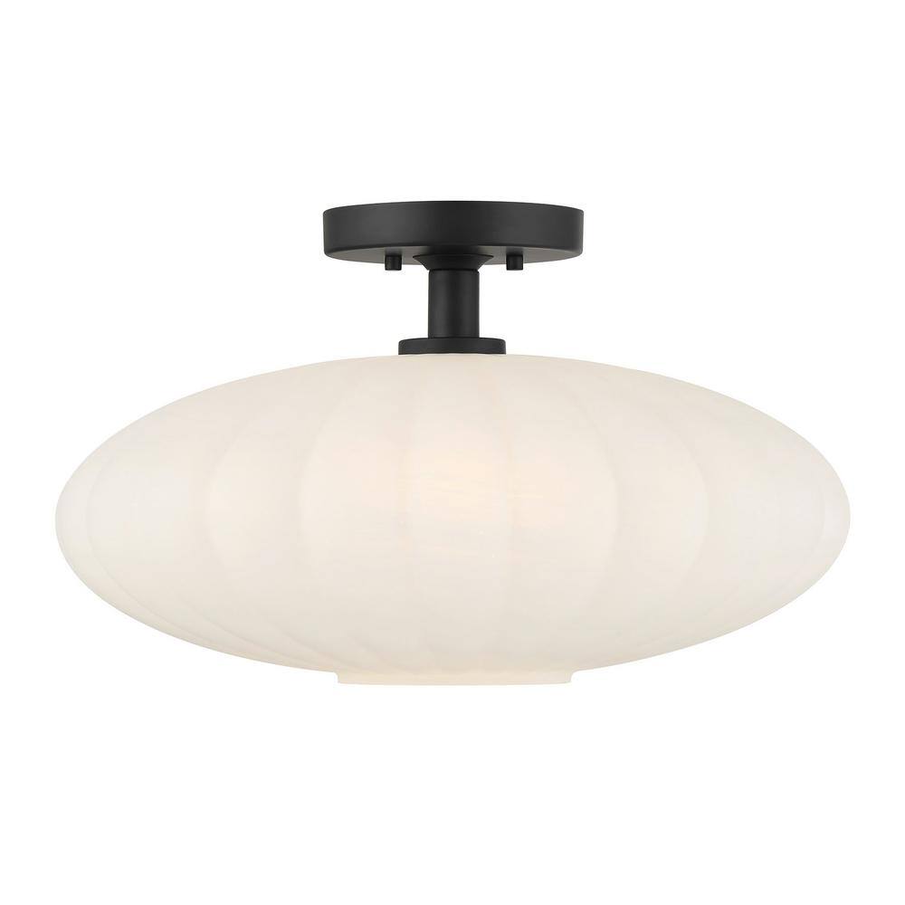 TUXEDO PARK LIGHTING 18 in. W x 11 in. H 1-Light Matte Black ...