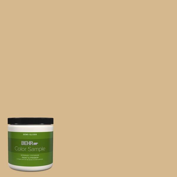 BEHR PREMIUM PLUS 8 oz. #BXC-34 Mineral Yellow Semi-Gloss Interior ...