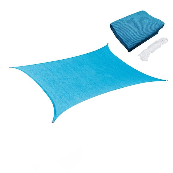 Wildaven 8 ft. x 12 ft. Turquoise Rectangle Premium Permeable Sun Shade ...
