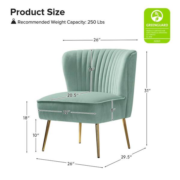 JAYDEN CREATION Monica Modern Sage Velvet Comfy Living Room JAYDEN CREATION Monica Modern Sage Velvet Comfy Living Room