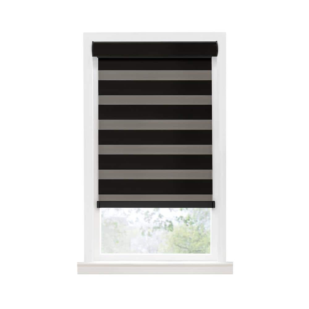 ACHIM Celestial Black Cordless Room Darkening Double Layered Polyester ...
