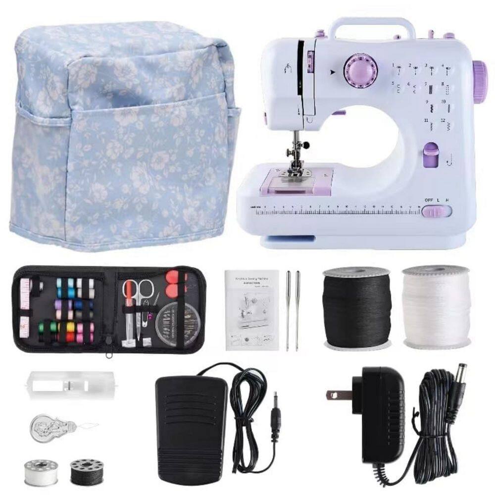 Numhew 12-Stitch Portable Mini Sewing Machine with Light, 2 Speed Foot ...
