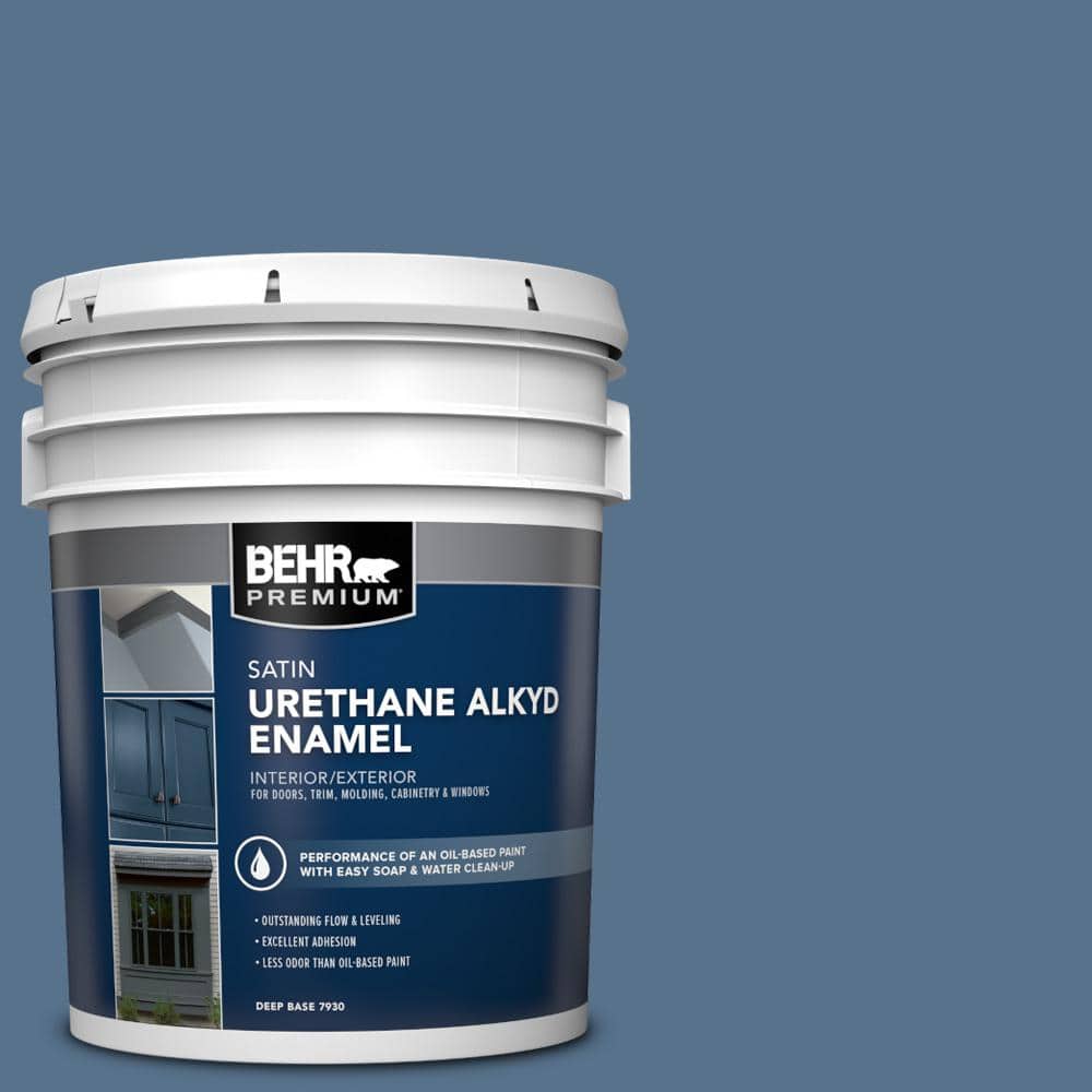 BEHR PREMIUM 5 gal. #PPU14-01 Arrowhead Lake Urethane Alkyd Satin ...