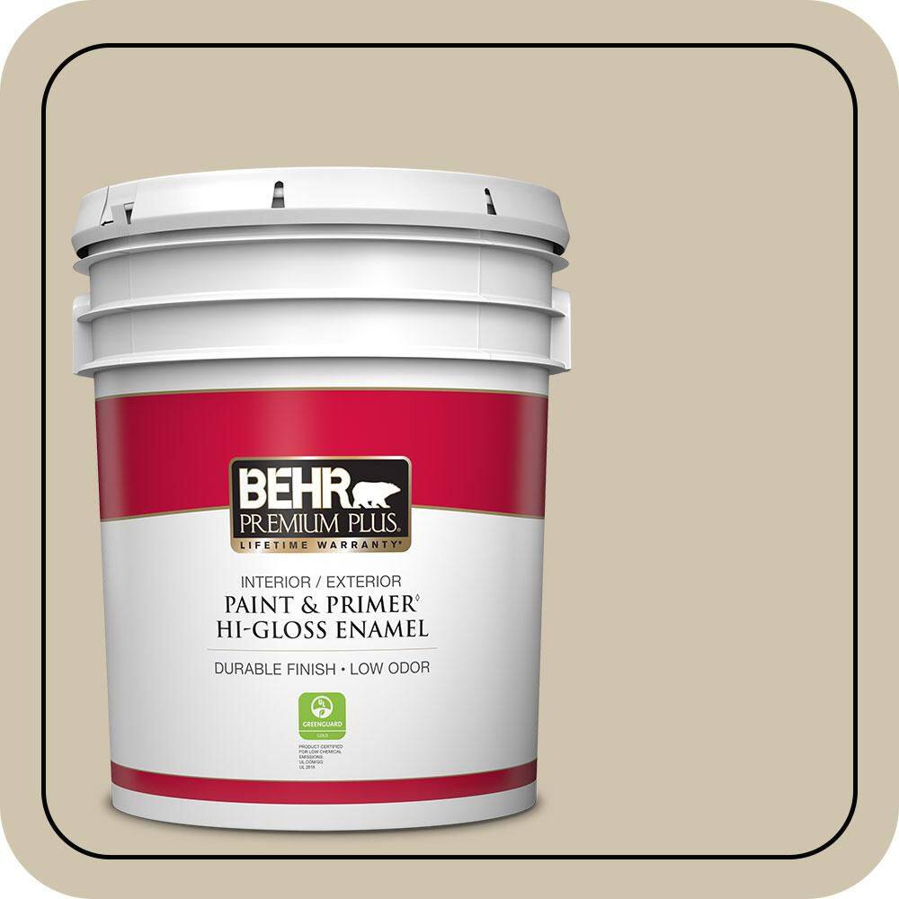 BEHR PREMIUM PLUS 5 gal. #HDC-NT-18 Yuma Sand Hi-Gloss Enamel Interior ...