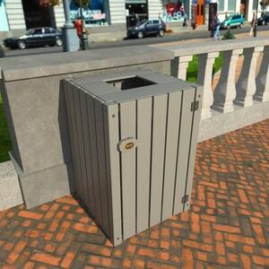 Highwood Commercial 40 Gal. Open Trash Can with Hood CM-TR01HA-CGE ...