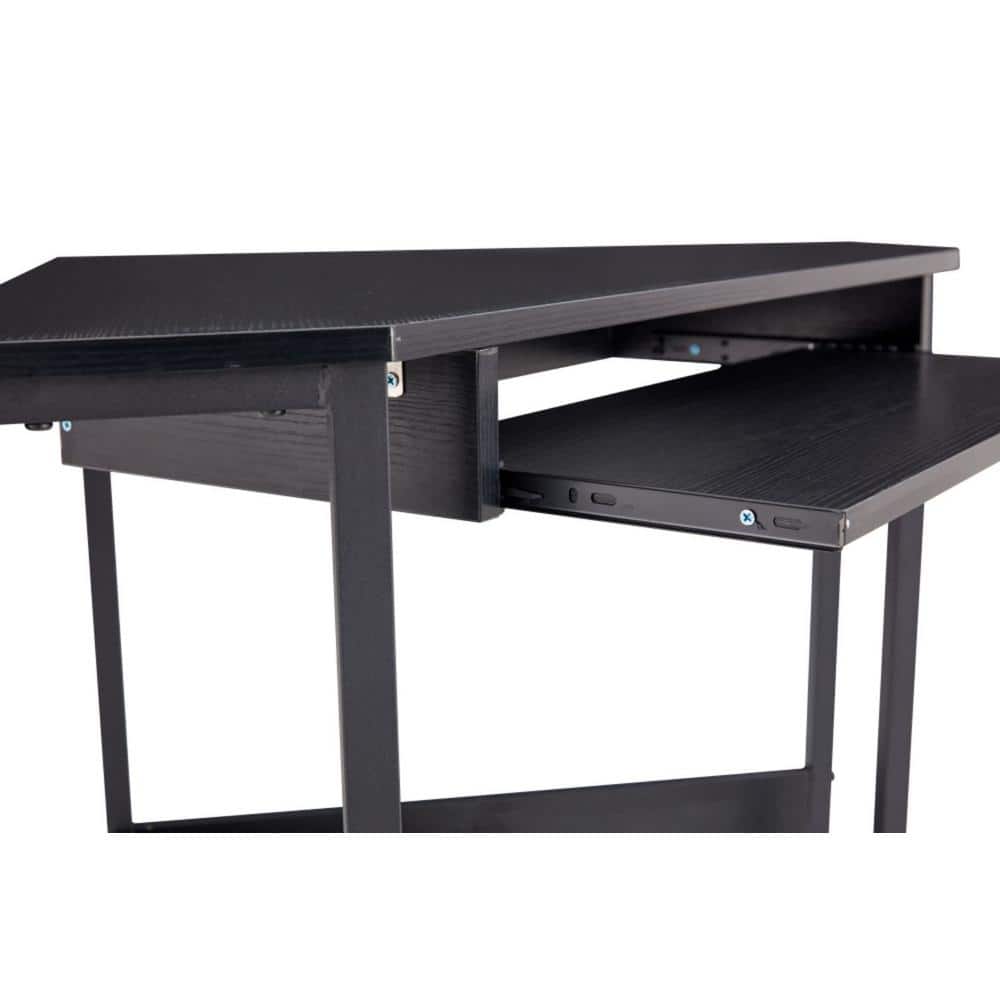 Buy 28.34 in. Triangle Black Computer Desk Corner Desk with Keyboard ...