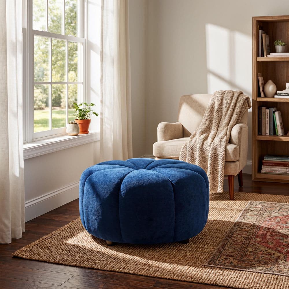 CHRISTOPHER KNIGHT HOME Griffin Modern Navy Blue Velvet Upholstered ...