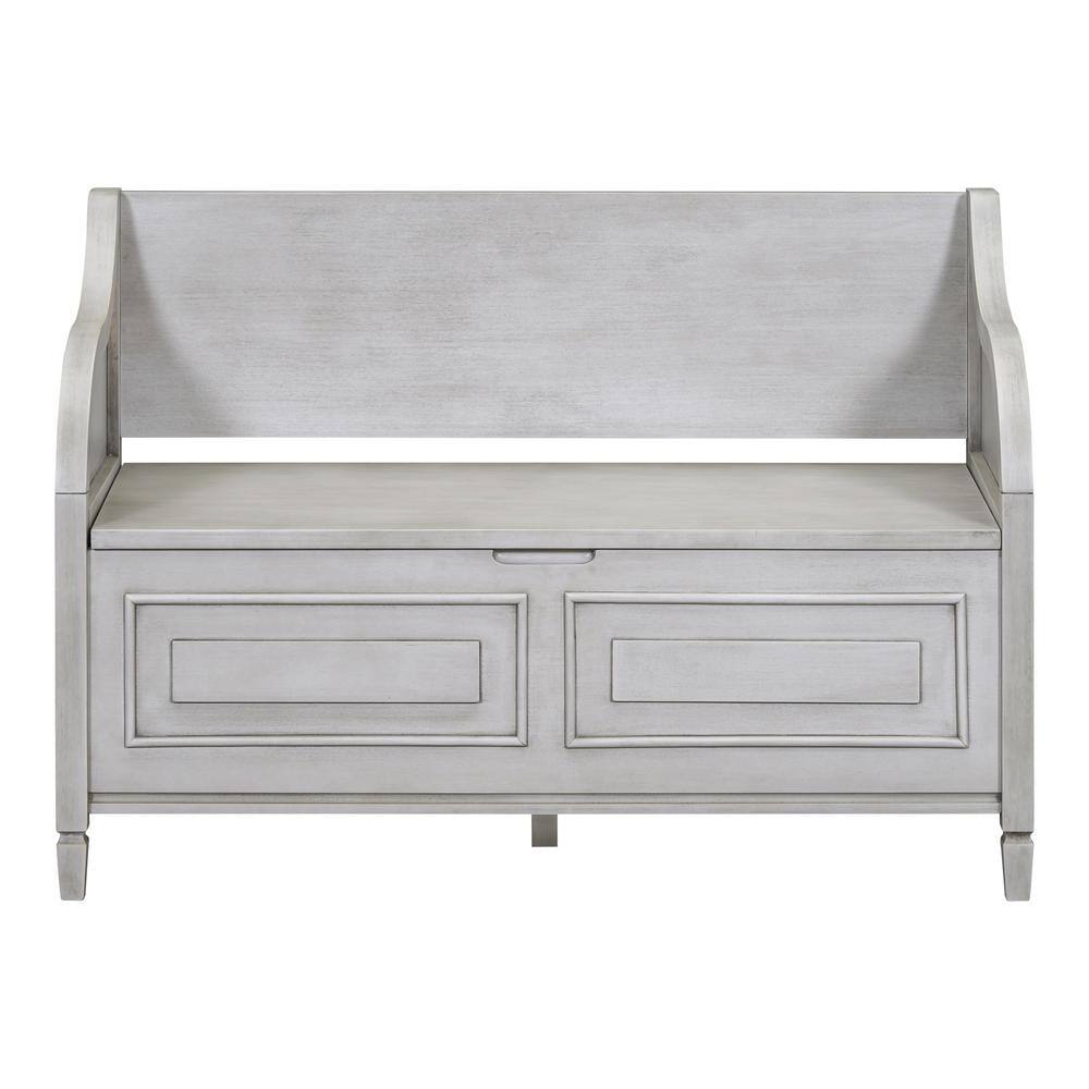 Boosicavelly 30 in. H x 42 in. W Gray Wash MDF Shoe Storage Bench ...