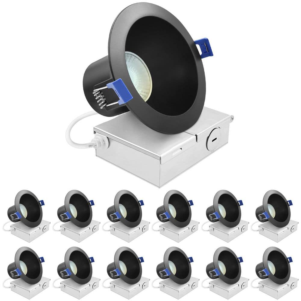 LUXRITE 4 in. Integrated LED Recessed Light J-Box 12W 5CCT 960LM ...