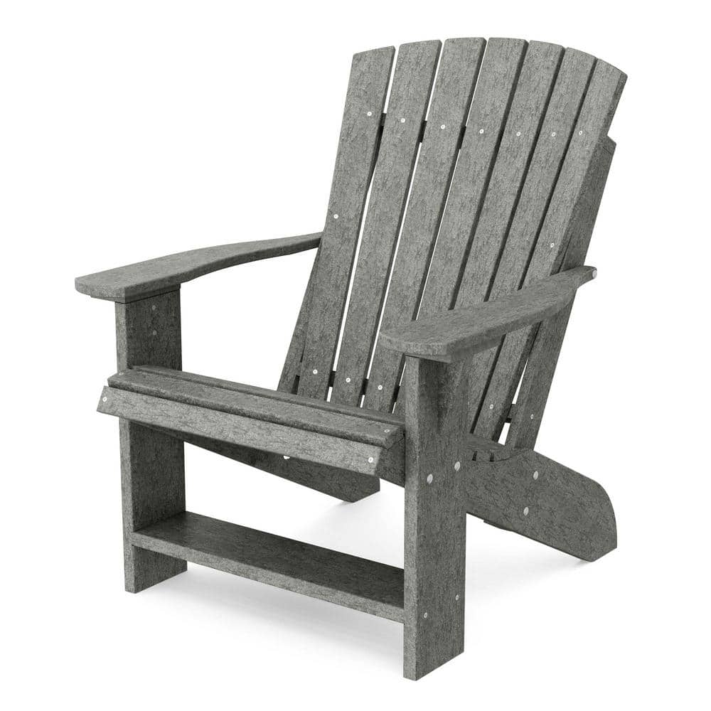 WILDRIDGE Heritage Dark Gray Plastic Outdoor Adirondack Chair LCC 114 DG The Home Depot