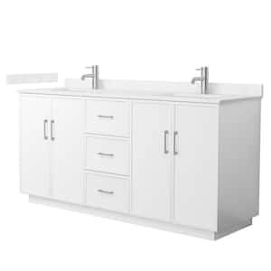 Wyndham Collection Elan TK 72 in. Double Freestanding White Bath Vanity ...