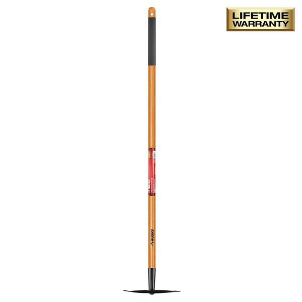 Husky 51 in. Wood Handle 2-Prong Hoe 77802-950 - The Home Depot