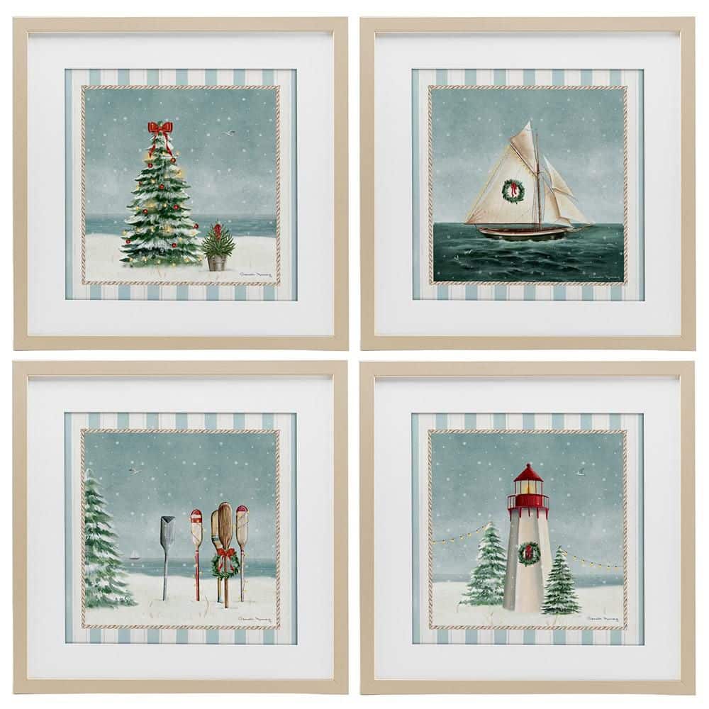Stupell Industries Nautical Christmas Scenes by Danielle Murray 4-Piece ...